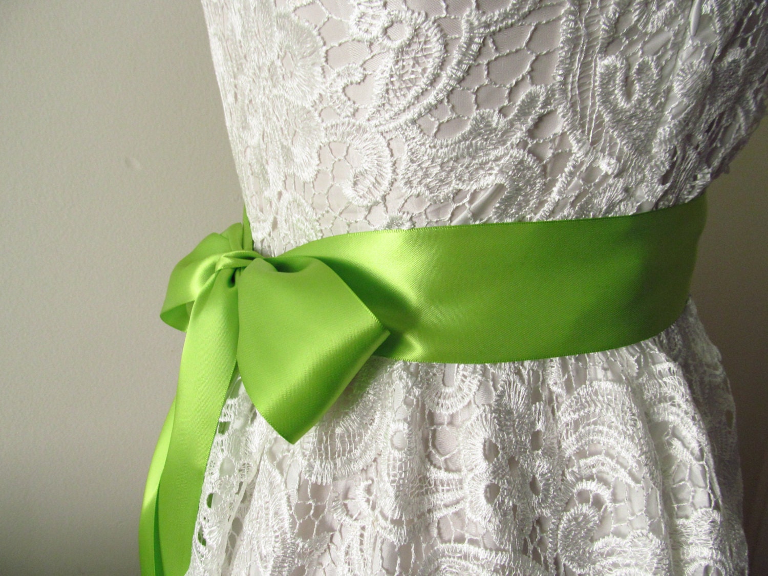 Jasmin Green Bridal Sash / Double Face Sash Ribbon / Satin - Etsy