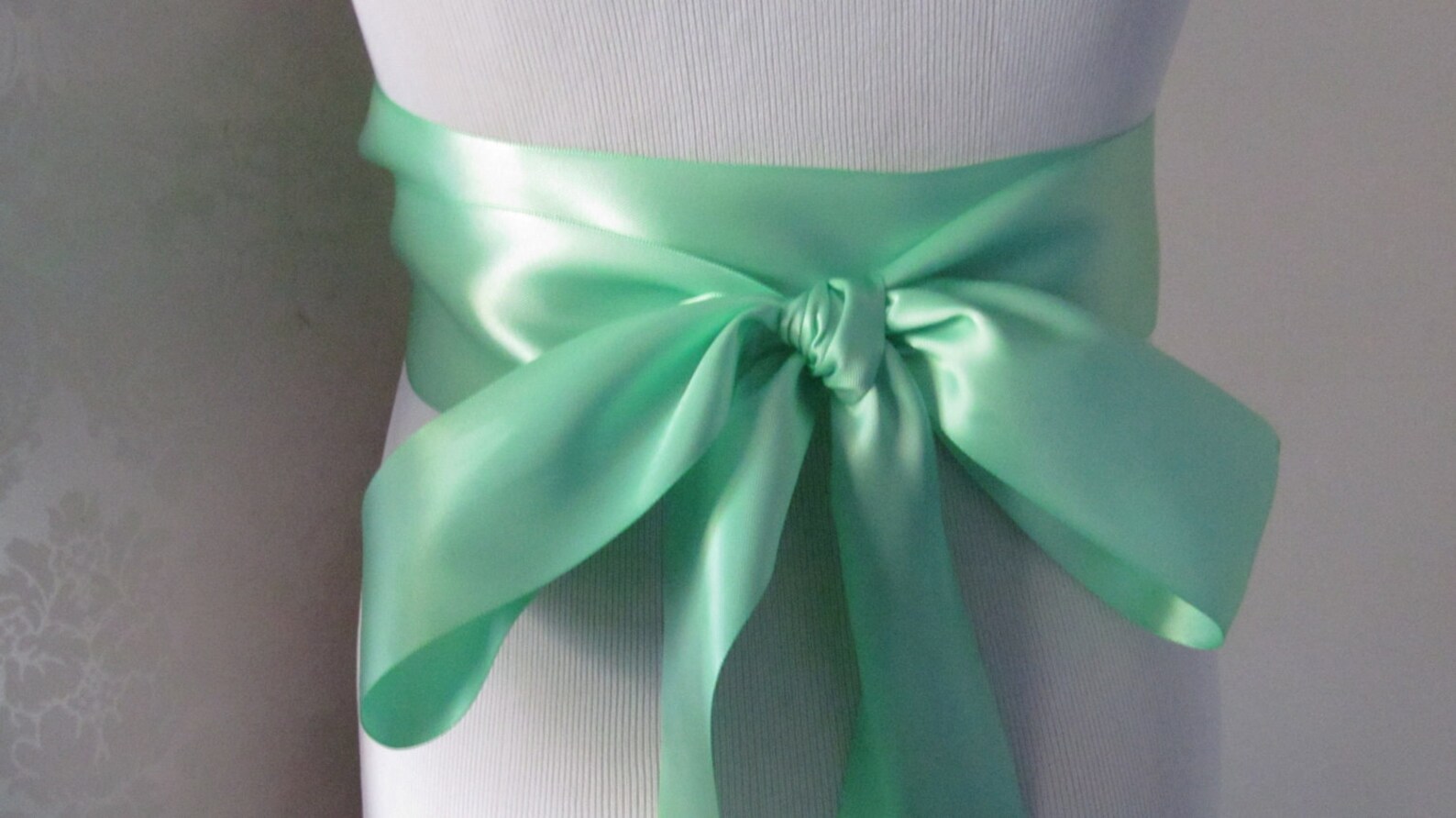 Mint Green Double Face Sash Ribbon / Ribbon Sash / 12ft Sash / - Etsy