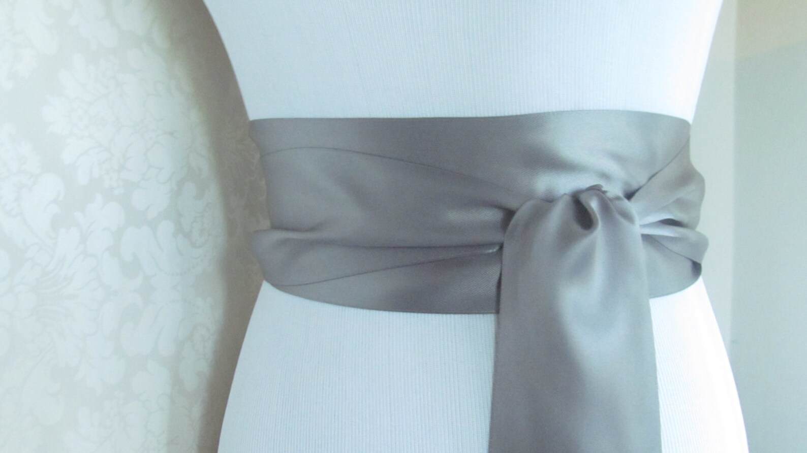 Metal Gray Ribbon Sash / Double Face Sash Ribbon / DIY Sash / - Etsy