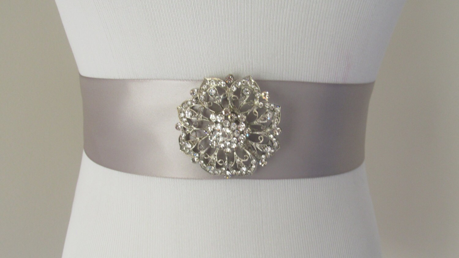 Silver Ribbon Sash / Double Face Sash Ribbon / DIY sash / | Etsy