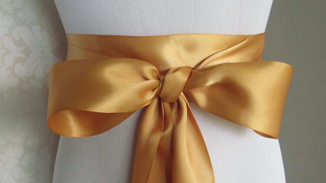 Old Gold Double Face Sash Ribbon / Ribbon Sash / DIY Sash / Aged Gold ...