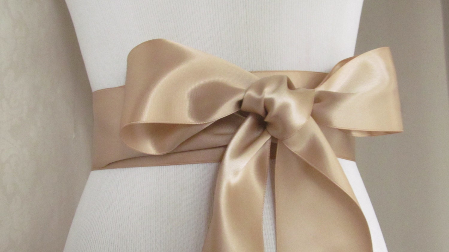 Champagne Bridal Sash / Double Face Sash Ribbon / Ribbon Sash - Etsy