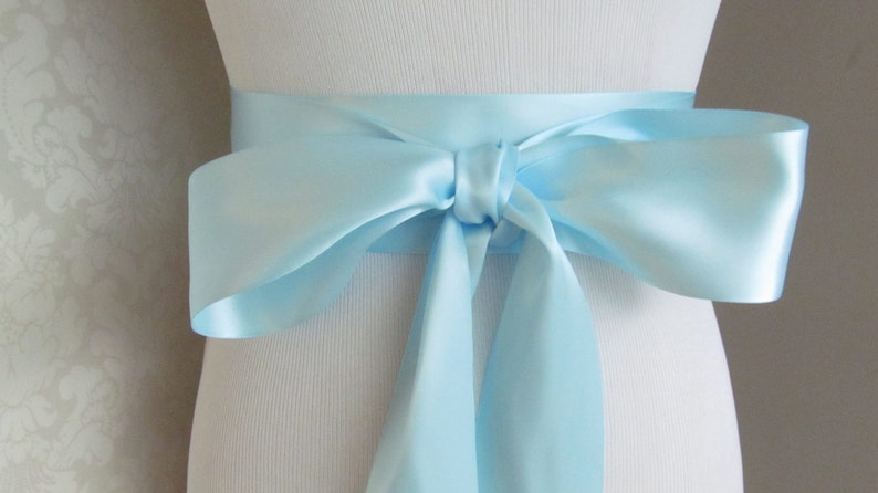 Light Blue Double Face Sash Ribbon / Ribbon Sash / 12 Ft Sash - Etsy