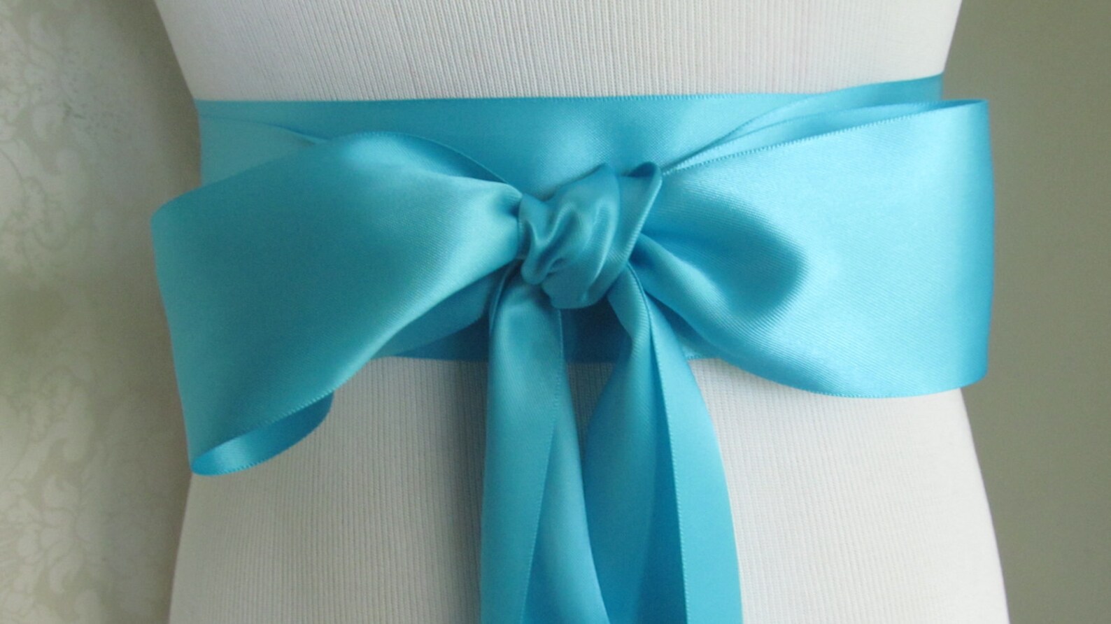 Turquoise Bridal Sash / Double Face Sash Ribbon / Ribbon Sash - Etsy