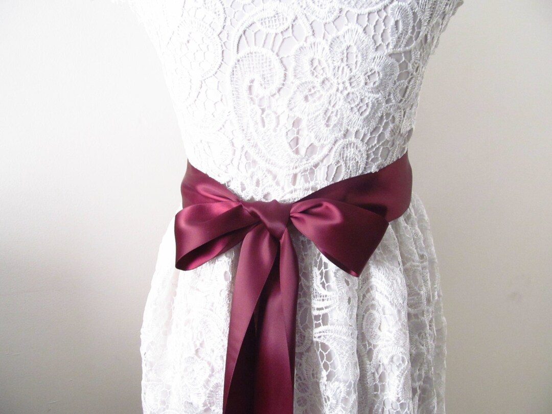 Raisin Bridal Sash / Double Face Sash Ribbon / Satin Ribbon Sash Belt ...
