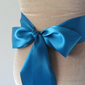 Bahama Blue Bridal Sash / Double Face Sash Ribbon / Ribbon Sash / DIY ...