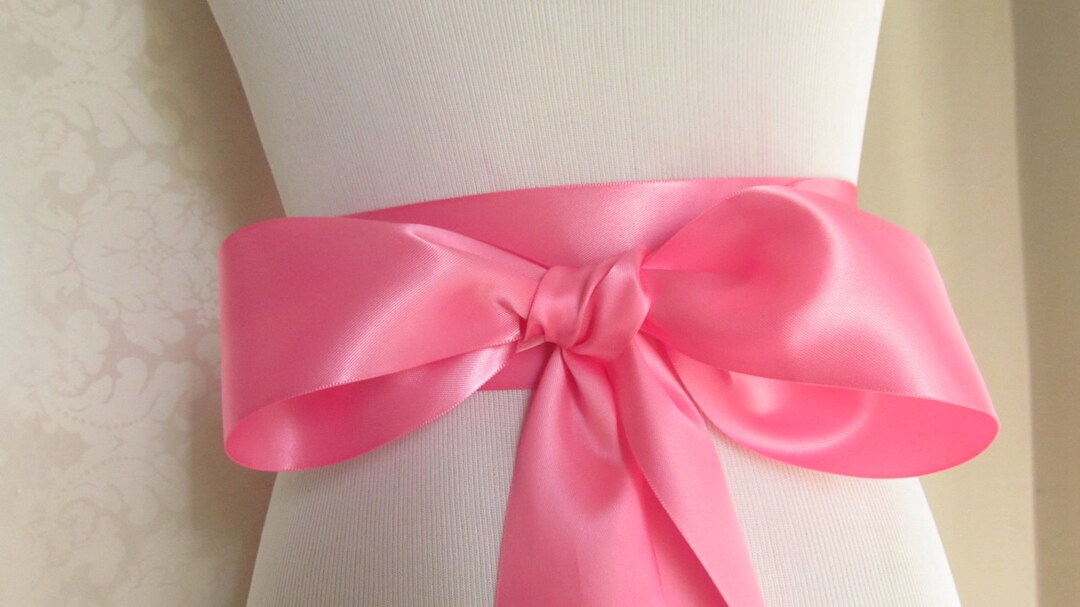 Deep Pink Double Face Sash Ribbon / Ribbon Sash / 12ft Sash / 9ft Sash ...
