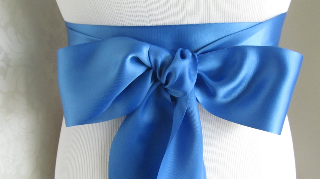 Royal Blue Bridal Sash / Double Face Sash Ribbon / Ribbon Sash / 12ft ...