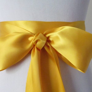Dandelion Yellow Bridal Sash / Double Face Sash Ribbon / Ribbon Sash ...