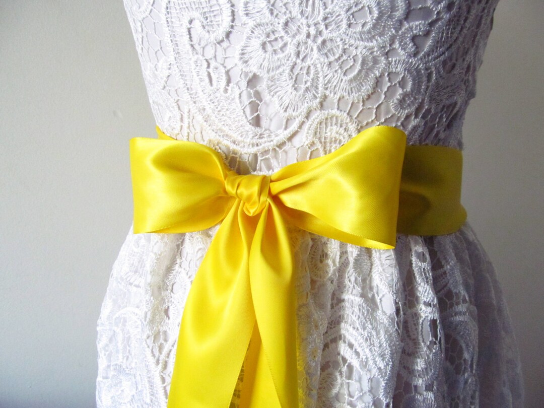 Yellow Bridal Sash / Double Face Sash Ribbon / Ribbon Sash / DIY Sash ...