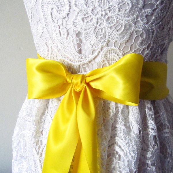 Yellow Bridal Sash - Etsy