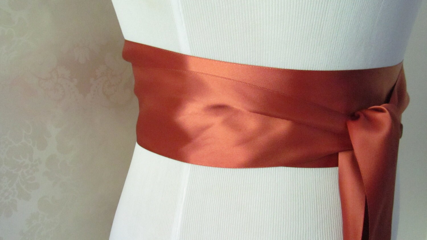 Rust Bridal Sash / Double Face Sash Ribbon / Ribbon Sash / | Etsy