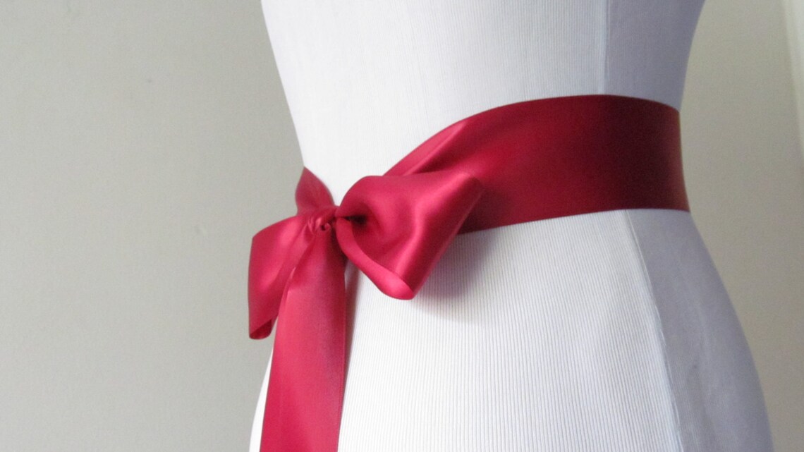 Brick Red Bridal Sash / Double Face Sash Ribbon / Ribbon Sash / 12ft ...