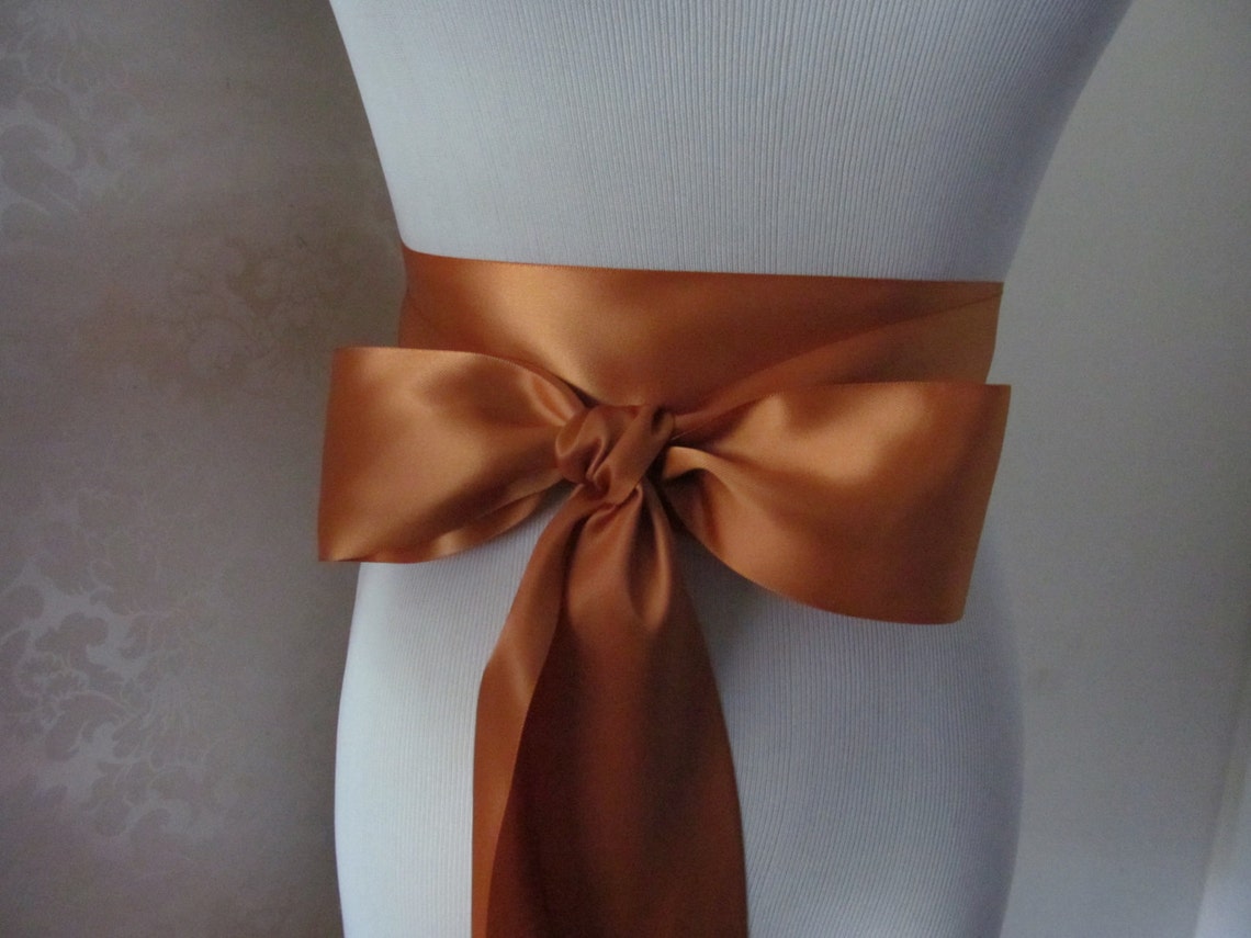 Ginger Bridal Sash / Double Face Sash Ribbon / Ribbon Sash / 12ft / 9ft ...