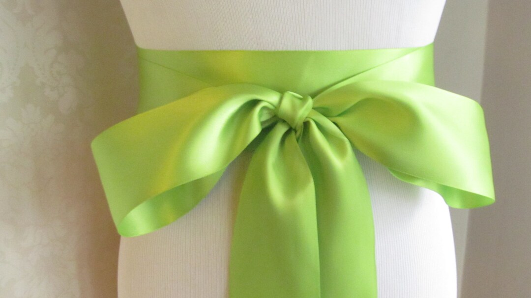 Apple Green Double Face Sash Ribbon / Ribbon Sash / 12ft Sash / 9ft ...