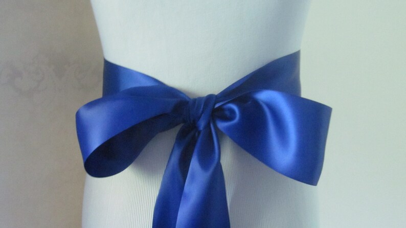 Cobalt Blue Bridal Sash / Double Face Sash Ribbon / Ribbon - Etsy
