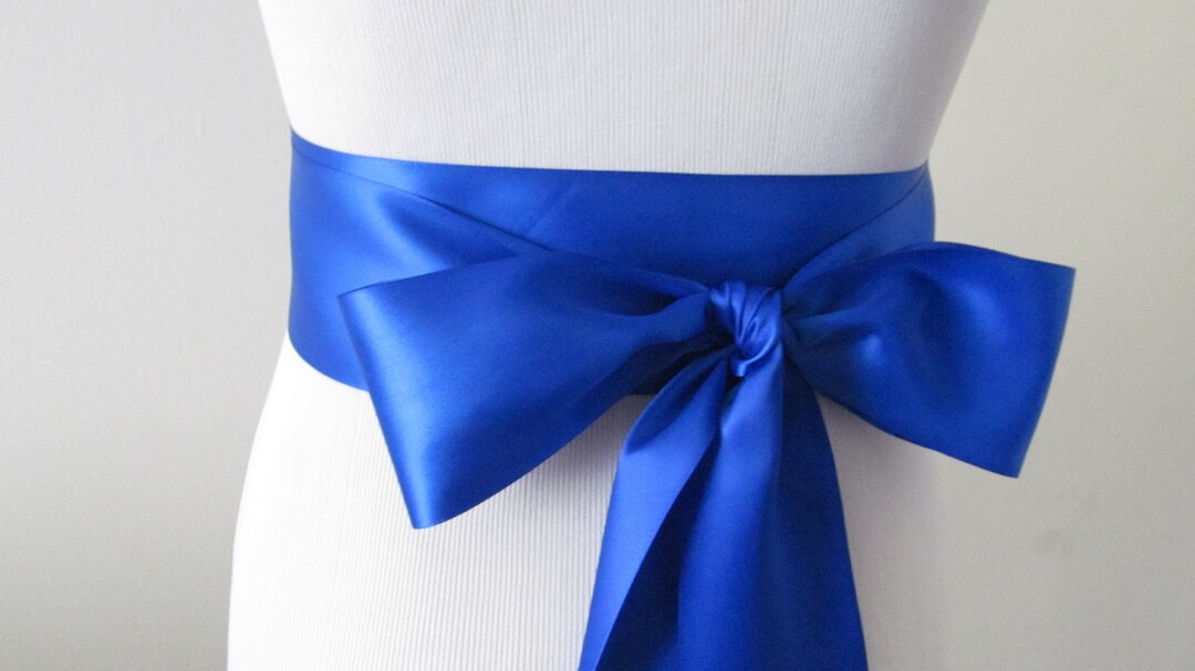 Electric Blue Bridal Sash / Double Face Satin Sash Ribbon / Satin ...