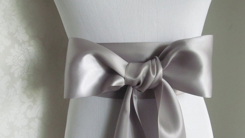 Silver Ribbon Sash / Double Face Sash Ribbon / DIY sash / | Etsy