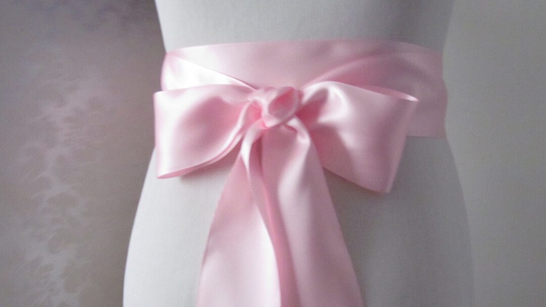 Pearl Pink Bridal Sash / Double Face Sash Ribbon / Ribbon Sash / 12FT ...