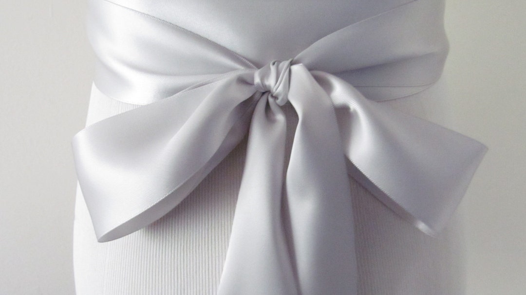 Shell Gray Bridal Sash / Double Face Sash Ribbon / Ribbon Sash / DIY ...