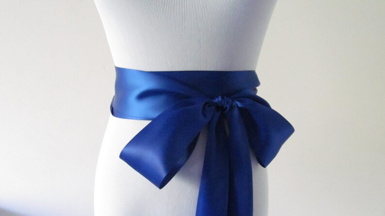 Cobalt Blue Bridal Sash / Double Face Sash Ribbon / Ribbon - Etsy