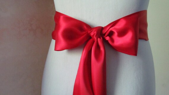 Scarlet Bridal Sash Double Face Sash Ribbon Ribbon Sash DIY sash ...