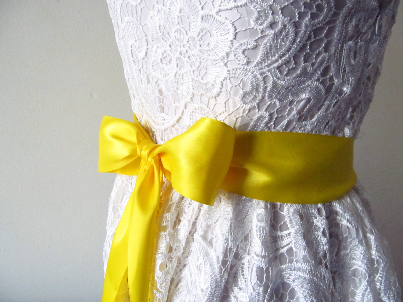 Yellow Bridal Sash / Double Face Sash Ribbon / Ribbon Sash / DIY Sash ...