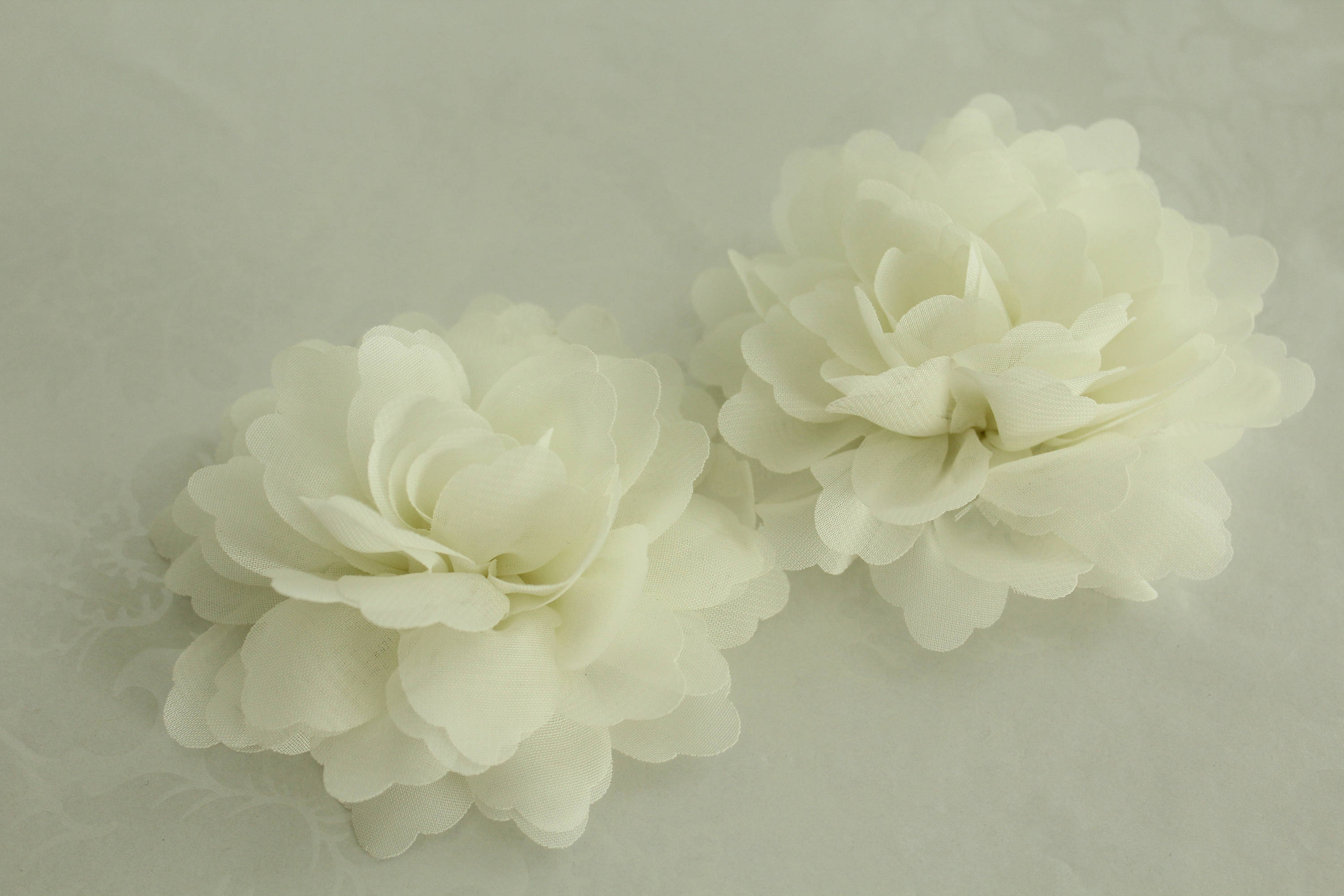 Ivory Chiffon Fabric Flower FLW-14 NO CLIPS | Etsy