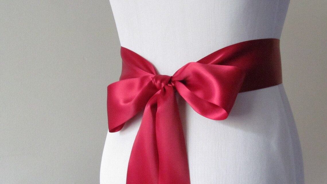 Brick Red Bridal Sash / Double Face Sash Ribbon / Ribbon Sash / 12ft ...