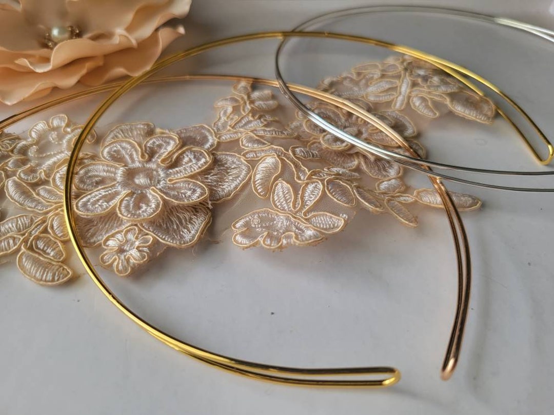 Double Metal Headband With Loop. Gold / Silver / Rose Gold - Etsy