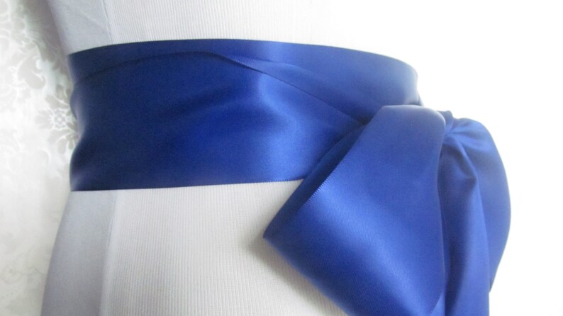 Cobalt Blue Bridal Sash / Double Face Sash Ribbon / Ribbon - Etsy