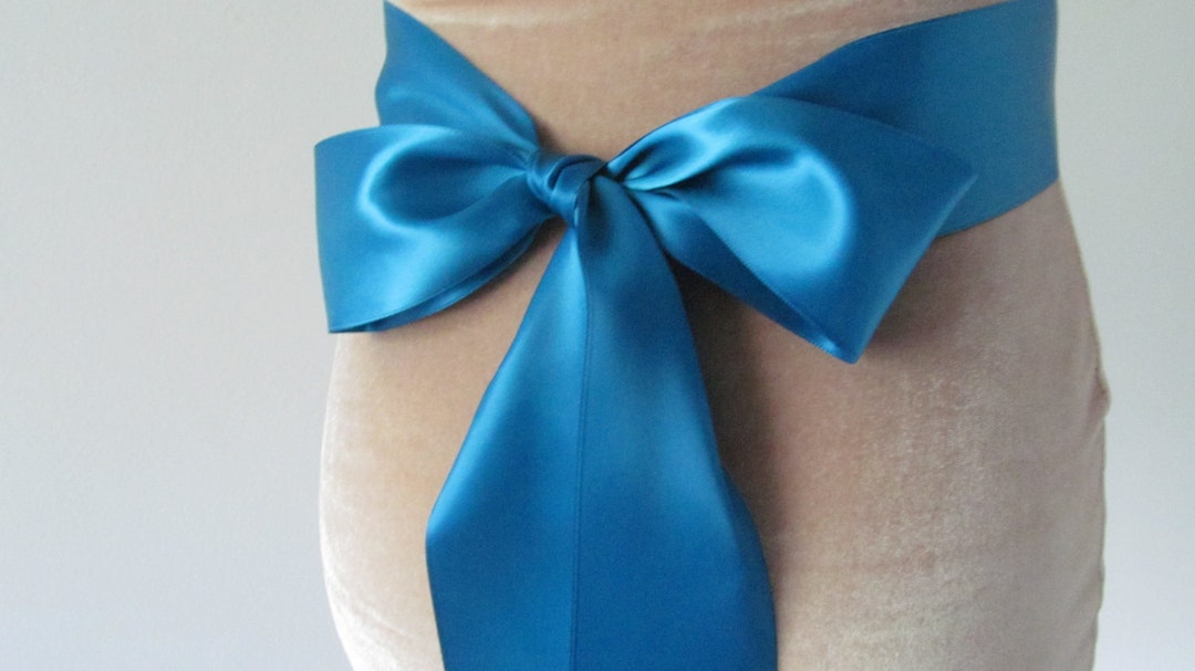 Bahama Blue Bridal Sash / Double Face Sash Ribbon / Ribbon Sash / DIY ...