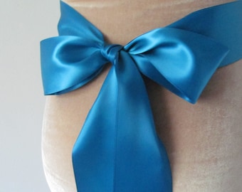 Cobalt Blue Bridal Sash / Double Face Sash Ribbon / Ribbon - Etsy