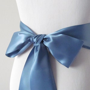 Vintage Blue Bridal Sash / Double Face Sash Ribbon / Ribbon Sash / 12ft ...