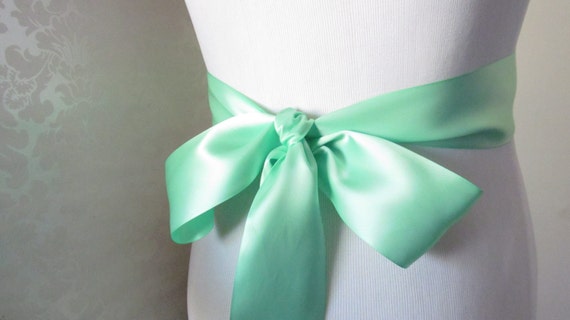 Mint Green Double Face Sash Ribbon / Ribbon Sash / 12ft Sash / | Etsy