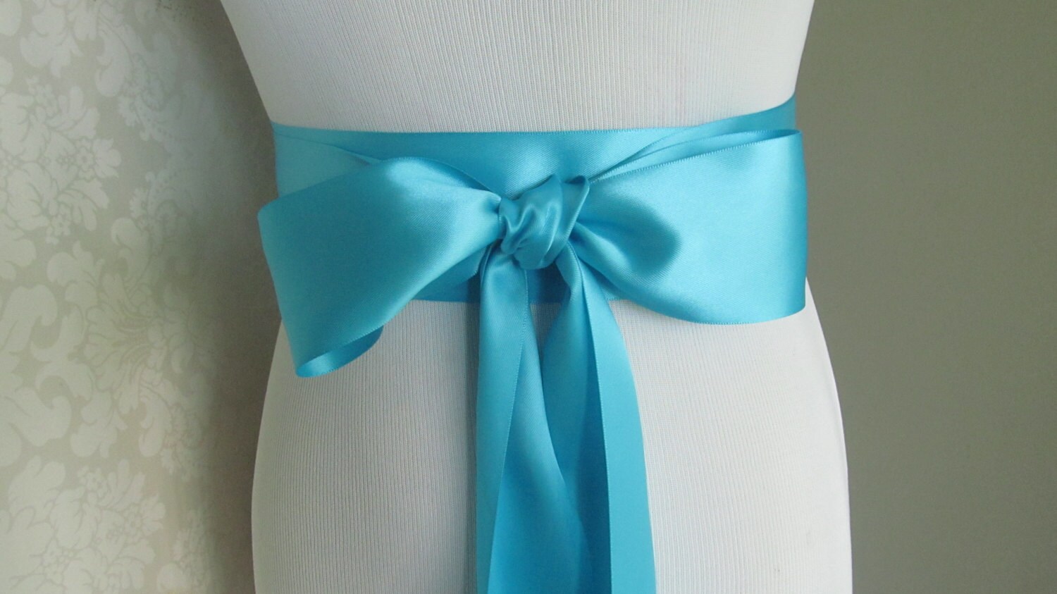 Turquoise Bridal Sash / Double Face Sash Ribbon / Ribbon Sash - Etsy