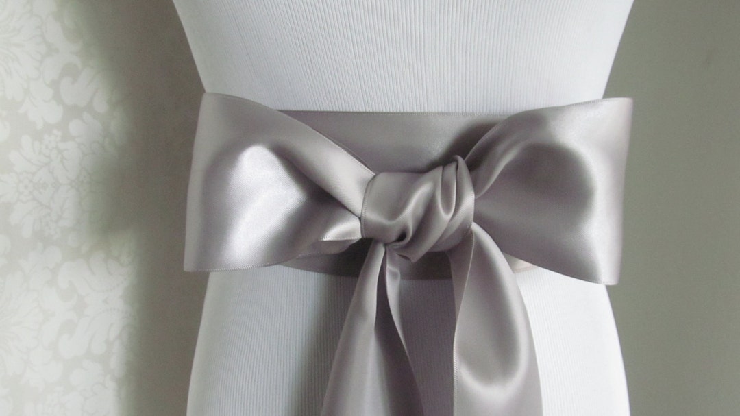 Silver Ribbon Sash / Double Face Sash Ribbon / DIY Sash / Ribbon Sash ...