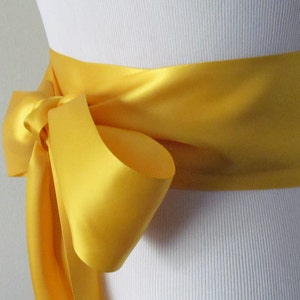 Dandelion Yellow Bridal Sash / Double Face Sash Ribbon / Ribbon Sash ...