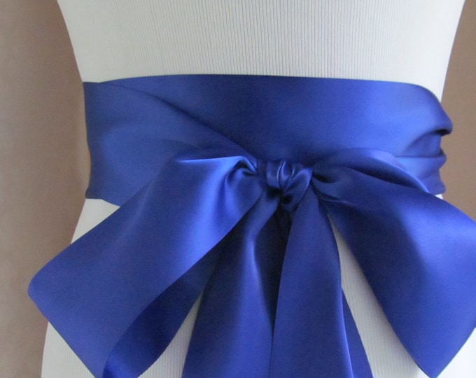 Cobalt Blue Bridal Sash / Double Face Sash Ribbon / Ribbon Sash / 12ft ...