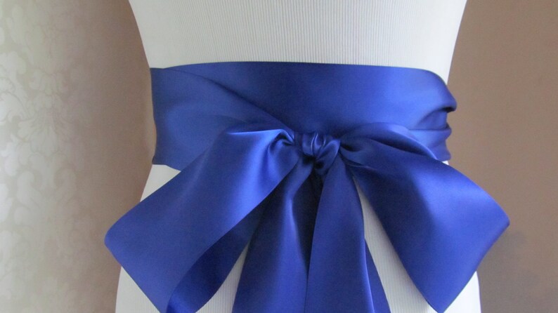 Cobalt Blue Bridal Sash / Double Face Sash Ribbon / Ribbon - Etsy