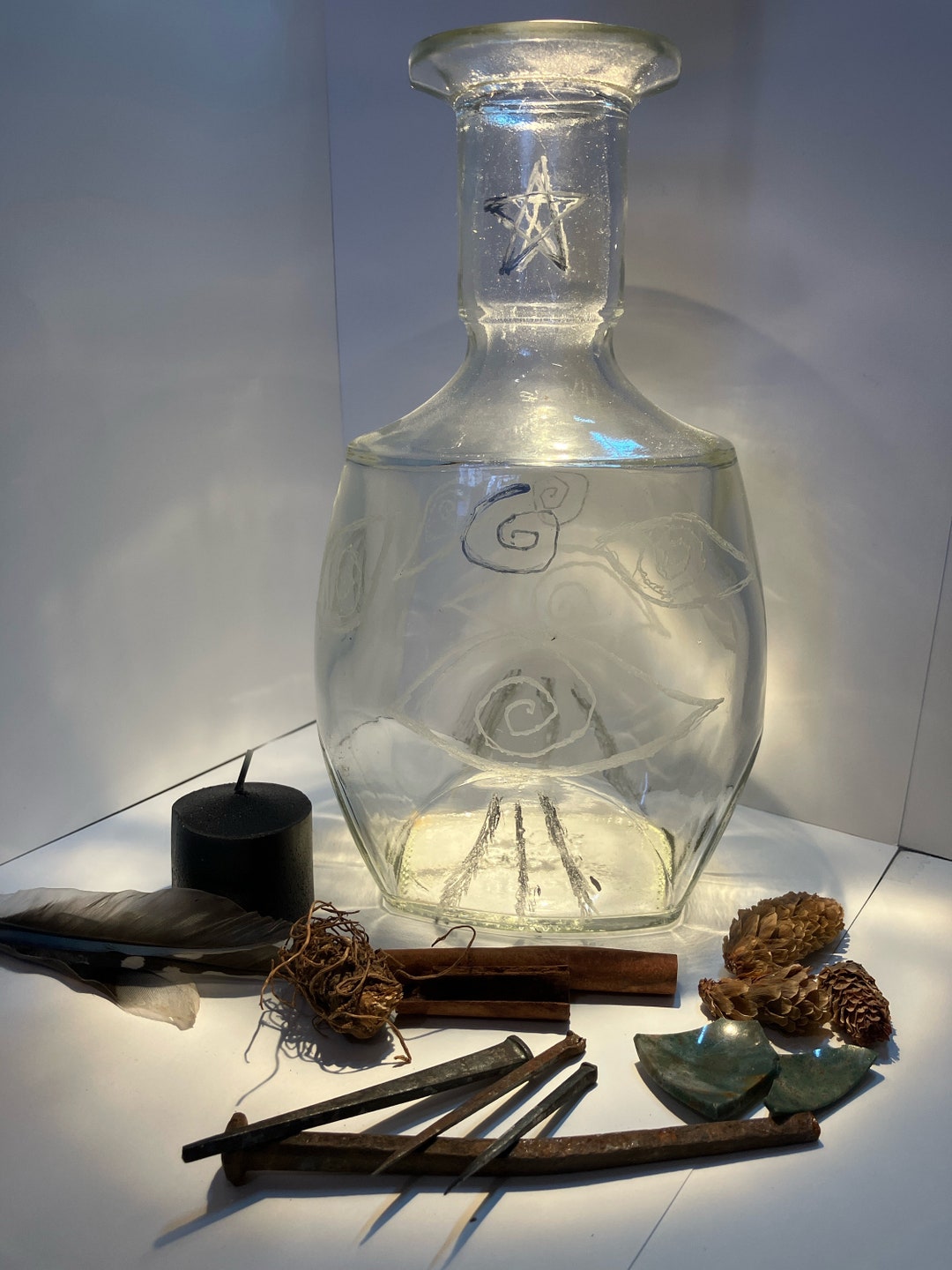 Wicked Weird Ward Evil Spirit Trap Haint Bottle Spirit Bottle - Etsy