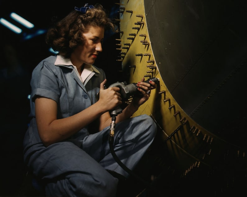 The REAL Rosie the Riveter WWII Photo Digitally Remastered War ...