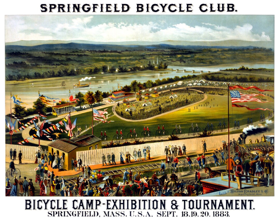 1883 Springfield, MA Bicycle Club Bicycle Camp Digitally Remastered ...