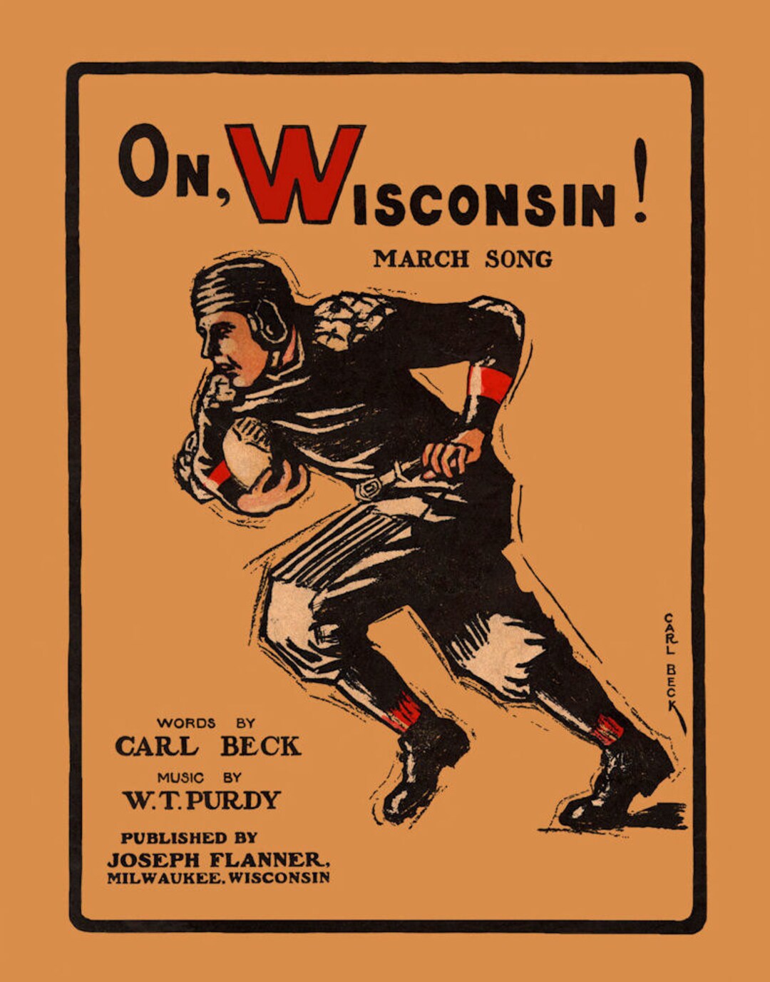On, Wisconsin Sheet Music Cover Art Print - Digitally Remastered Fine ...