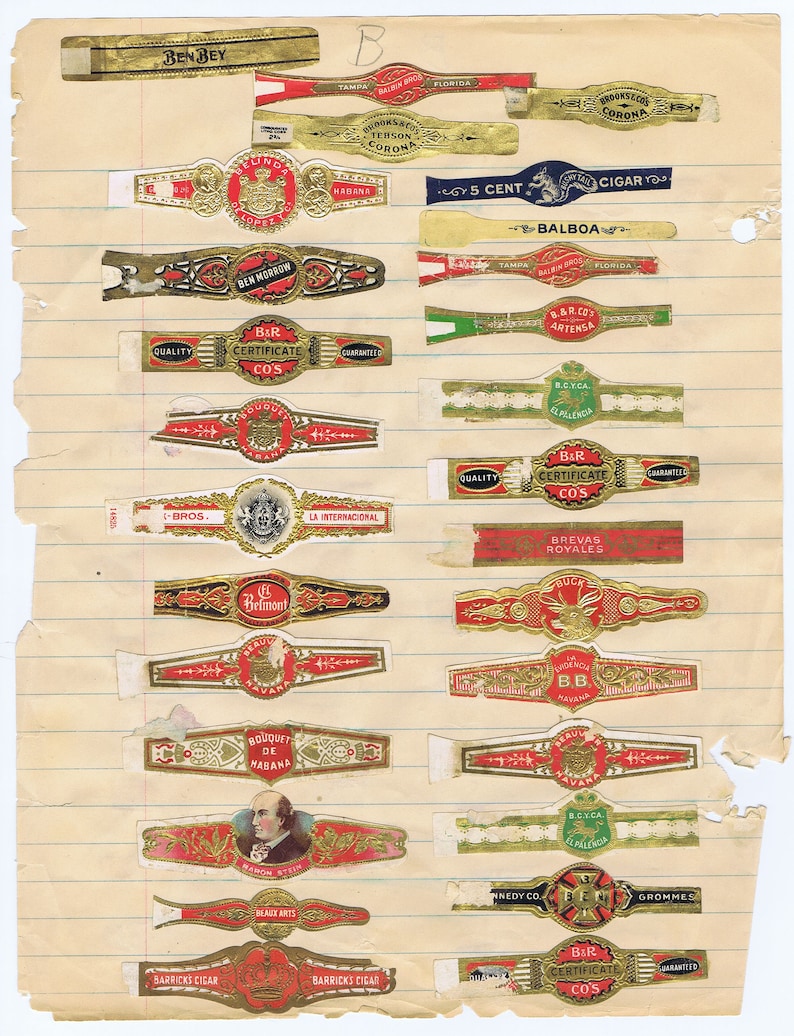 CIGAR BANDS Vintage Image Collection Hundreds of Rare Antique Cigar ...