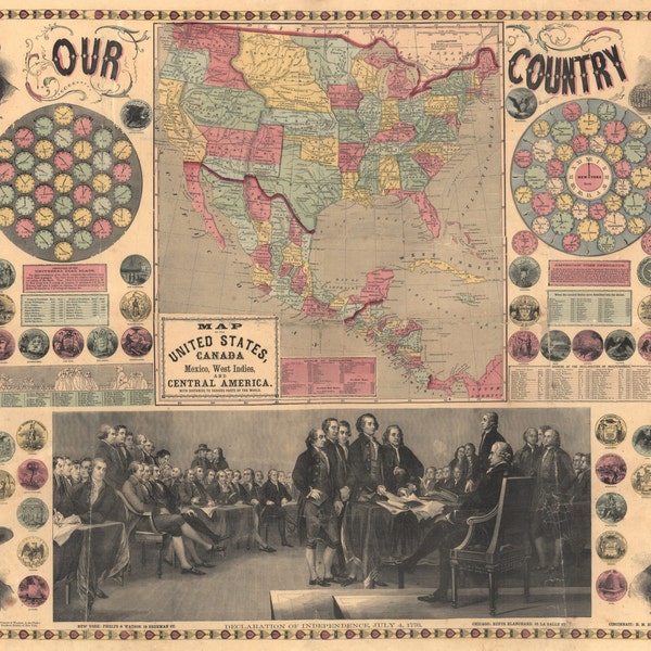 United States Map With Time Zones - Etsy
