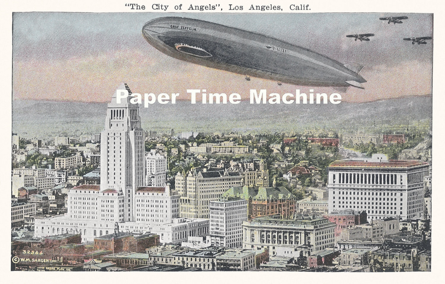 Graf Zeppelin Over Los Angeles, CA - Digitally Remastered Printable ...