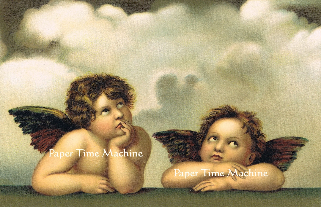 Raphael Cherubs and Sistine Madonna Two Famous Paintings Digital ...