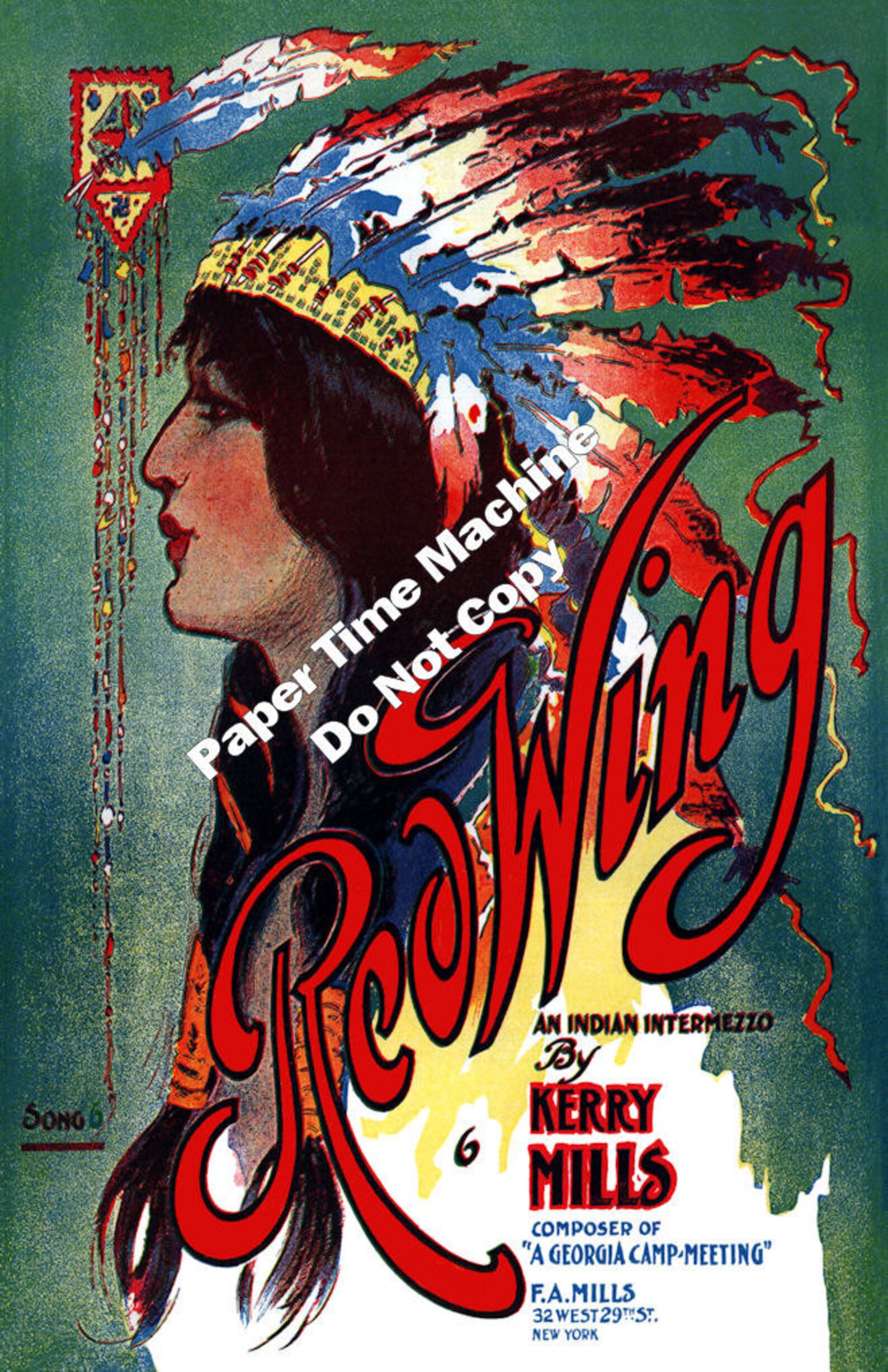 Red Wing Indian Native American Digitally Remastered Fine Art Print ...