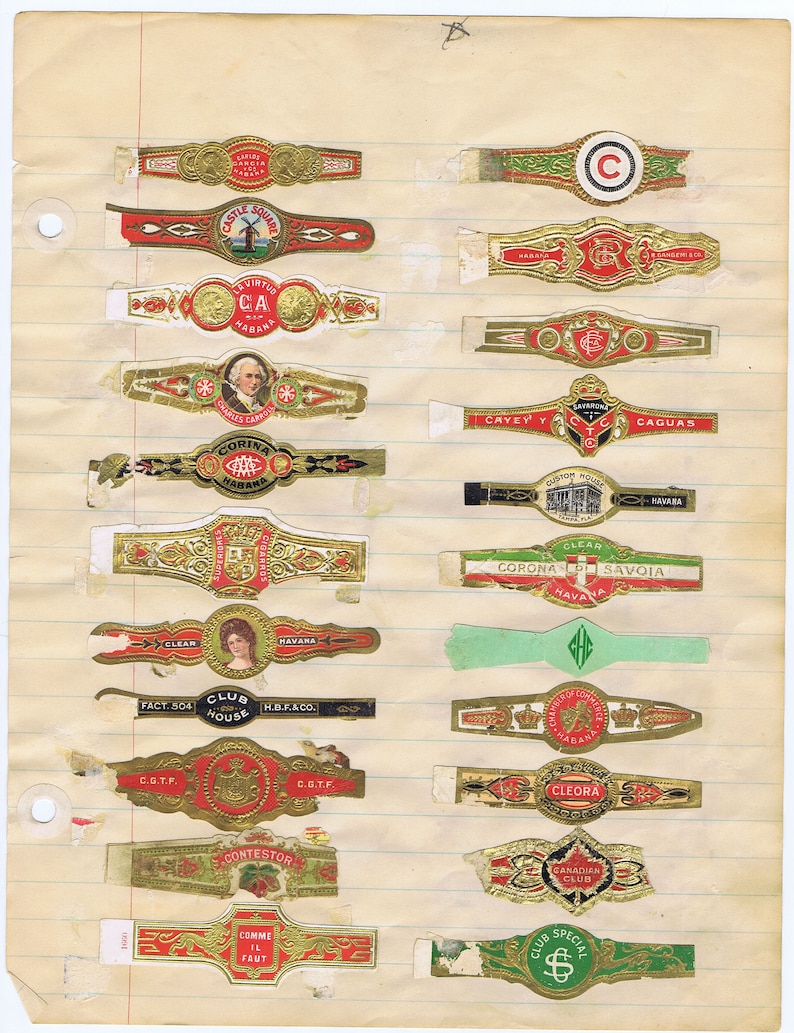 CIGAR BANDS Vintage Image Collection Hundreds of Rare Antique Cigar ...